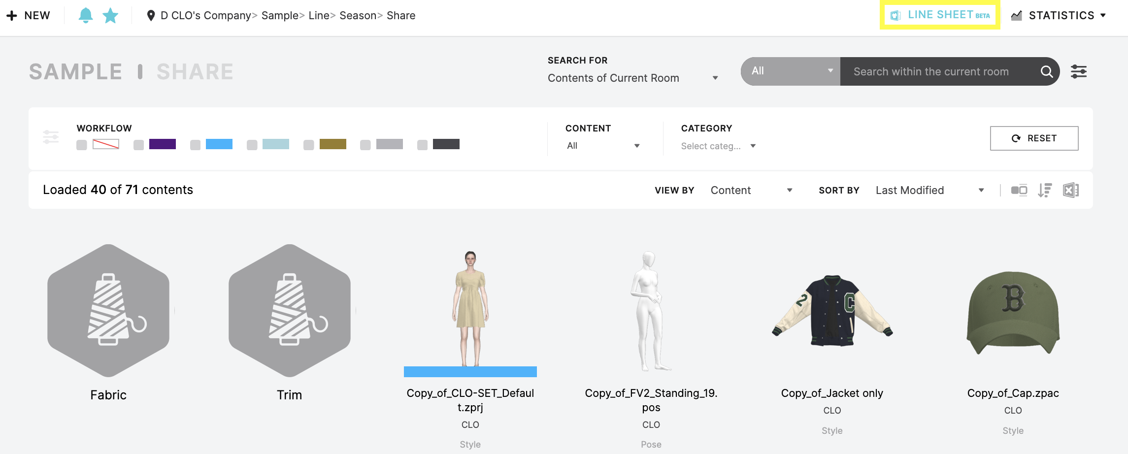Review Line Sheet – CLO-SET | Help Center