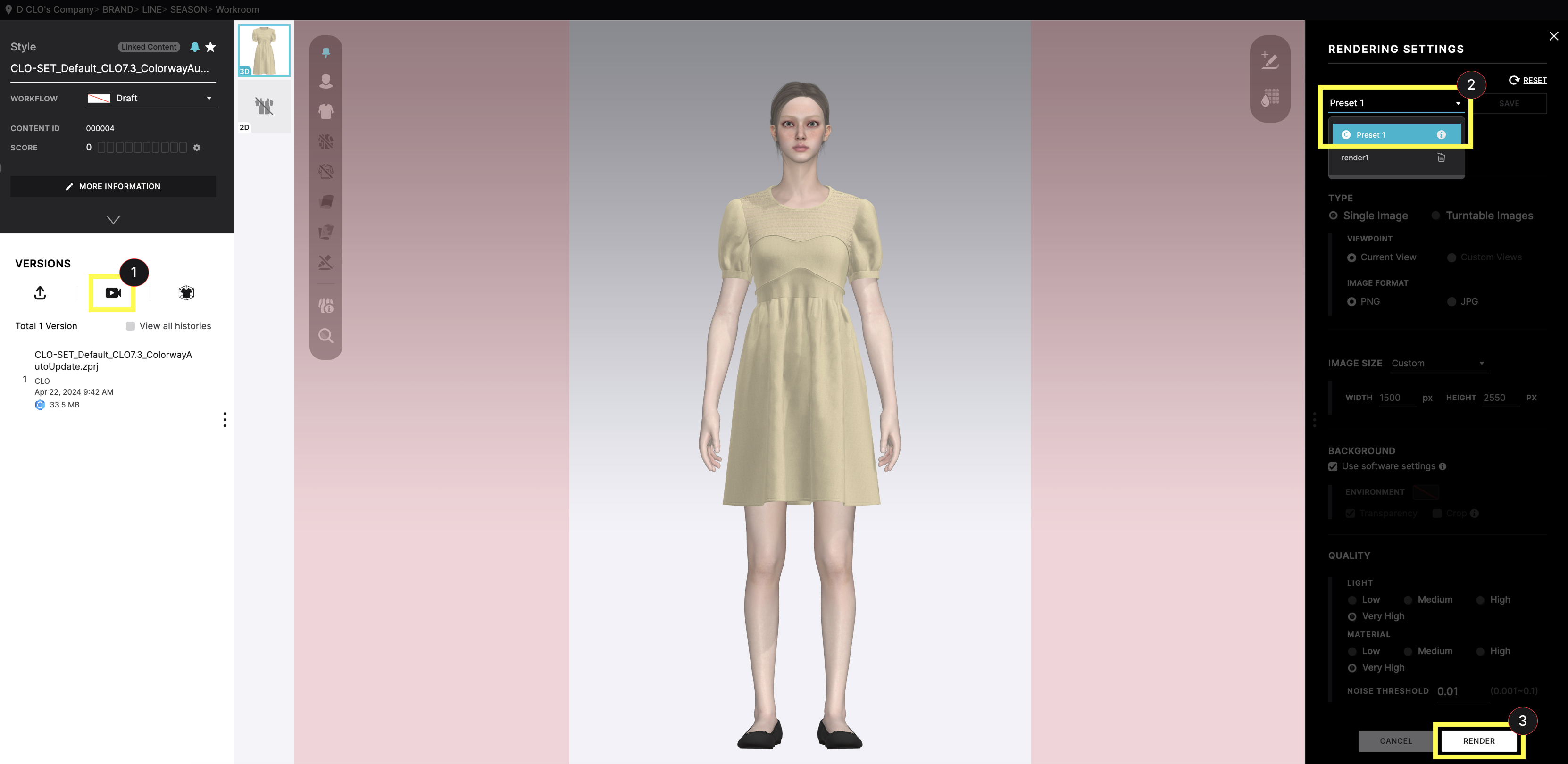 Render Preset (Standardize Rendering) – CLO-SET | Help Center